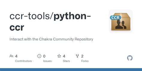 GitHub Ccr Tools Python Ccr Interact With The Chakra Community Repository