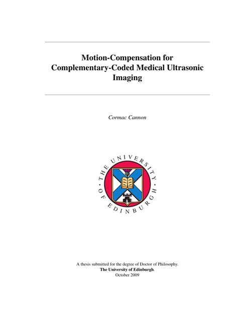 Pdf Motion Compensation For Complementary Coded Medical Ultrasonic Imaging