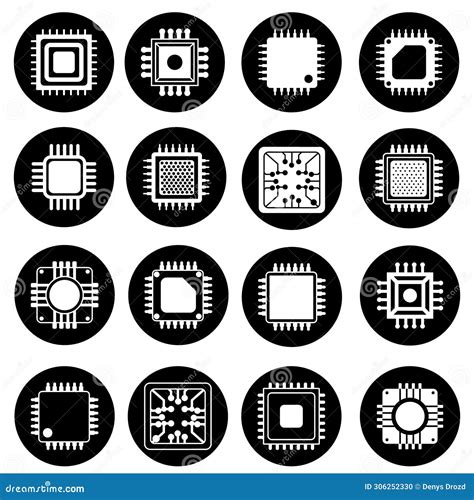 Microchip Vector Icon Cpu Illustration Symbol Core Sign Stock Vector Illustration Of Closeup