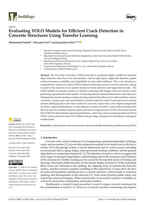 Pdf Evaluating Yolo Models For Efficient Crack Detection In Concrete Structures Using Transfer