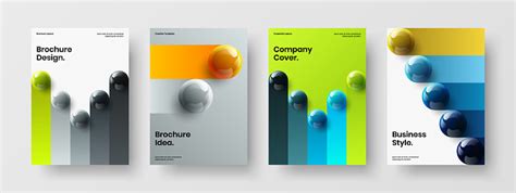 다채로운 팜플렛 A4 디자인 벡터 레이아웃 세트 원래 3d 공 프리젠 테이션 템플릿 구성 A4 용지에 대한 스톡 벡터 아트 및 기타 이미지 Istock
