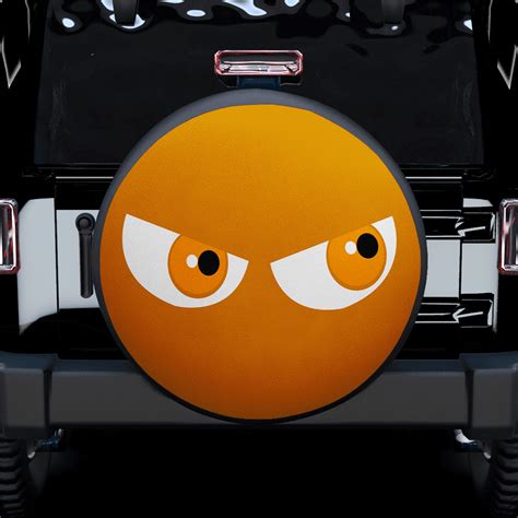 Funny Cartoon Angry Orange Eyes Jeep Car Spare Tire Covers T For
