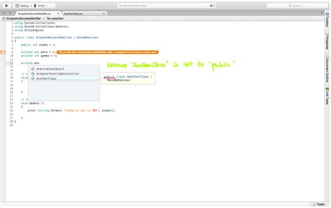 Unity Tutorial Scripting Scopes And Access Modifiers Latelier D