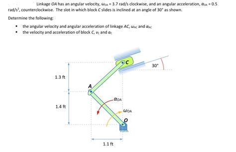 Solved Linkage Oa ﻿has An Angular Velocity ωoa37rads