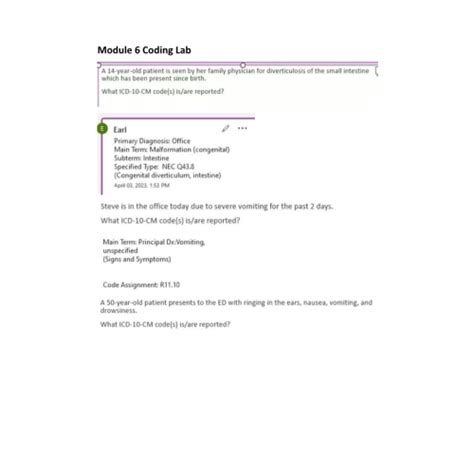 Hit 205 Module 6 Coding Lab Course Resources