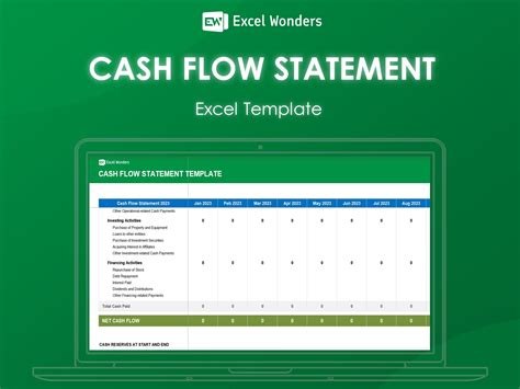 Cash Flow Statement Excel Template Financial Planner Digital Download Etsy