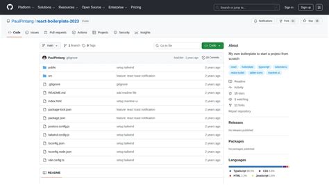 React Boilerplate 2023 Starter Index