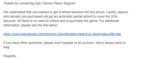 epic is automatically partially refunding pre orders r kingdomhearts