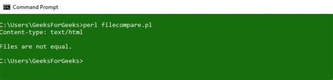 Comparing Content Of Files Using Perl Geeksforgeeks