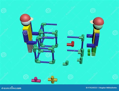 Assembly Of Construction Workers 3d Stock Illustration Illustration