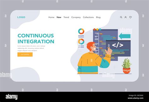 Devops Web Banner Or Landing Page Software Development Methodology