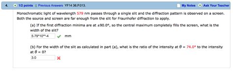 Solved Monochromatic Light Of Wavelength 579 Nm Passes