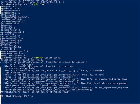 Potential Issue With New Certbot And Argparse AttributeError Tuple