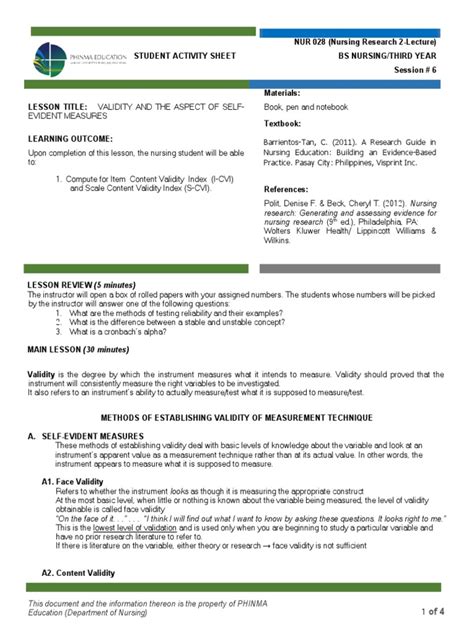 Sas Session 6 Research 2 Pdf Validity Statistics Expert