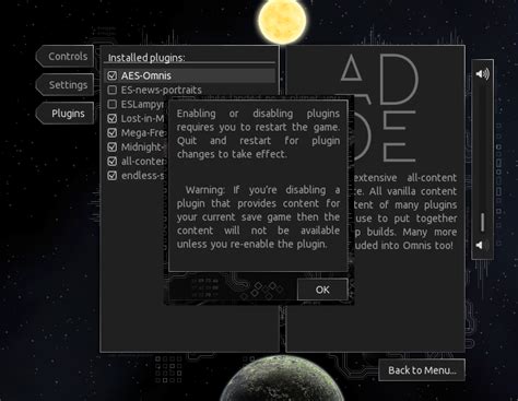 Enable And Disable Plugins From In Game Settings Menu · Issue 7171 · Endless Skyendless Sky