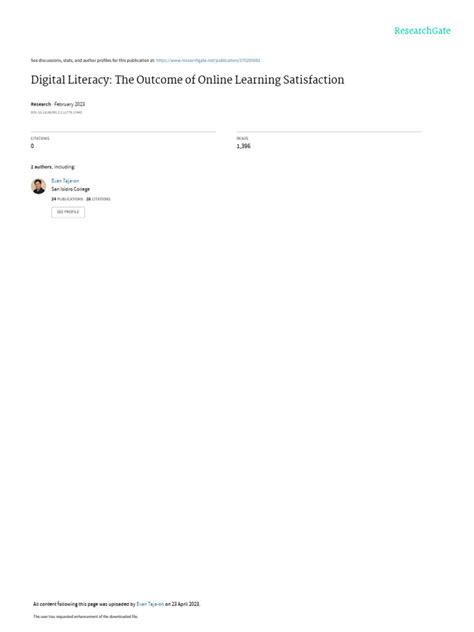 4digitalliteracyheoutcomeofonlinelearningsatisfaction Pdf