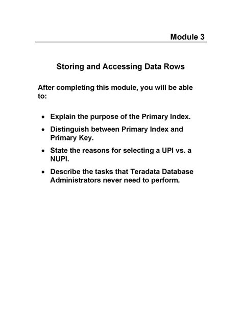 Teradata Tutorials Teradata Storage And Access