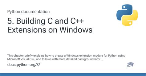 5 building c and c extensions on windows — python 3 15 0a0 documentation