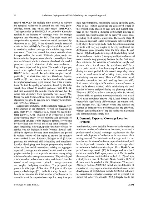 Ambulance Deployment And Shift Scheduling An Integrated Approach Pdf Motor Insurance Insurance