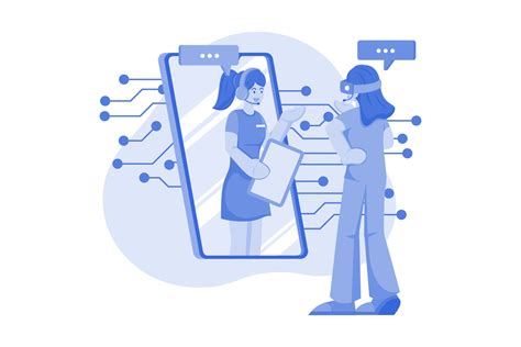 virtual personal assistant illustration concept on white background