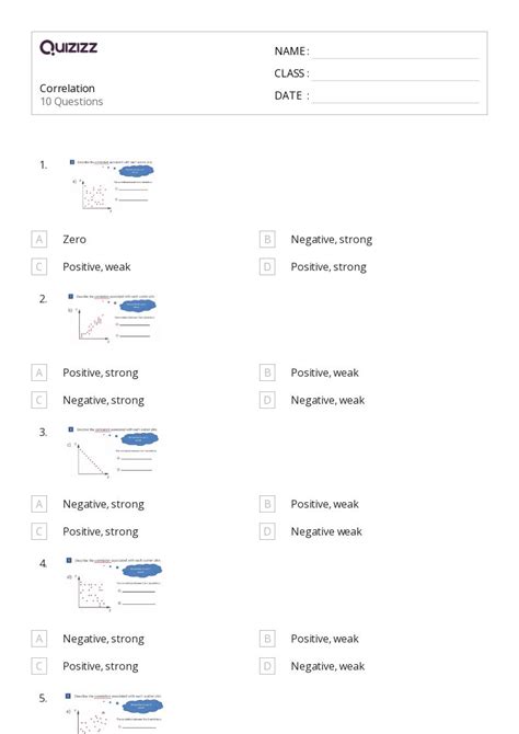 50 Correlation And Coefficients Worksheets For 10th Class On Quizizz