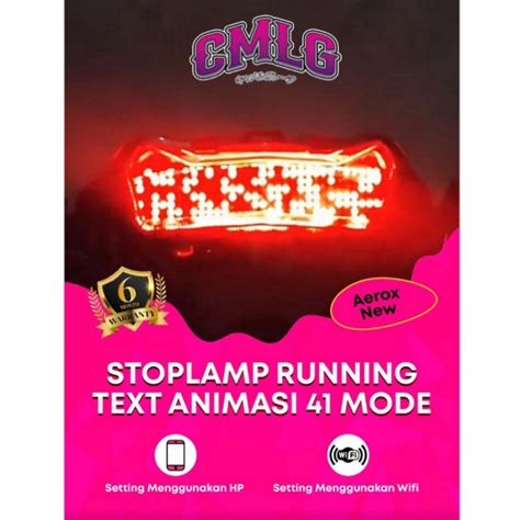 Jual Stoplamp Running Animasi Text Aerox New Connected Bisa Ganti Text Pake Hp Shopee