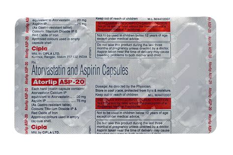 Atorlip Asp 20 75 Mg Order Atorlip Asp 20 75 Mg Capsule Online At Truemeds