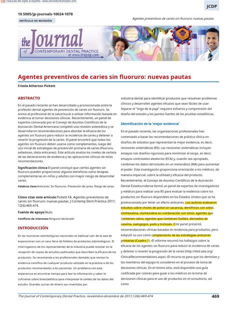 Nonfluoride Caries Preventive Agents New Guidelines En Es Pdf Fluoruro Ensayo Clínico