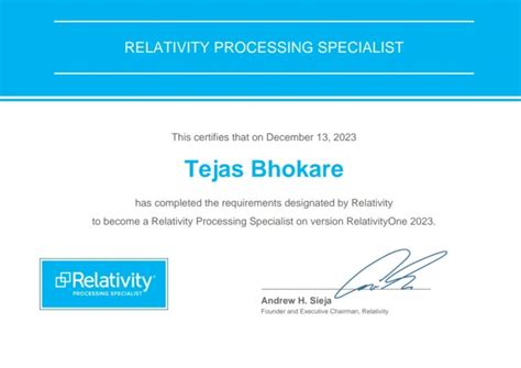tejas bhokare on linkedin certificationachievement relativityone ediscovery epiq 12 comments