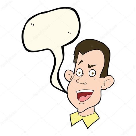 Cartoon Male Face With Speech Bubble Stock Vector By Lineartestpilot