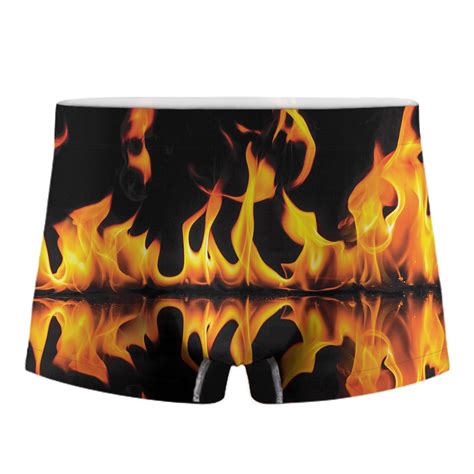 Fire Flame Burning Print Mens Boxer Briefs Gearfrost