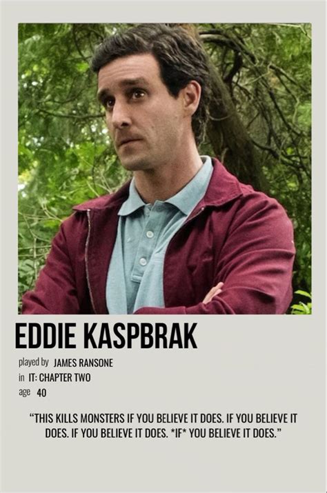 Minimal Polaroid Character Poster For Eddie Kaspbrak From It Chapter 2 Movie Character Posters