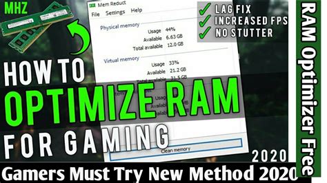 How To Optimize RAM Memory For Gaming Boost FPS Reduce LAG 2020
