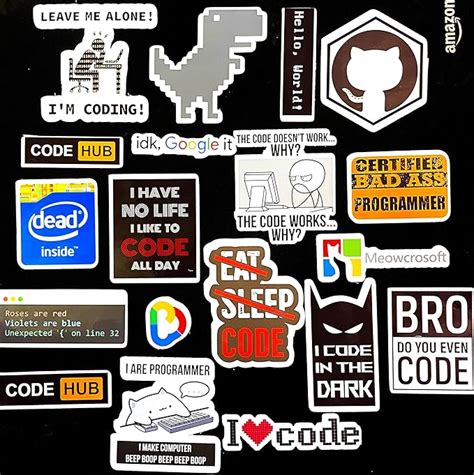 Sticker Fever Codingprogramming Sticker Decals Pack Of 18 Vinyl Stickers Multipurpose Use