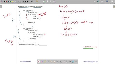 Gate 2020 C Programming Functions Solutions Adda Gate Test