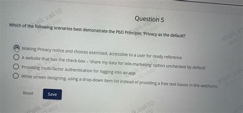 Solved Which Of The Following Scenarios Best Demonstrate The