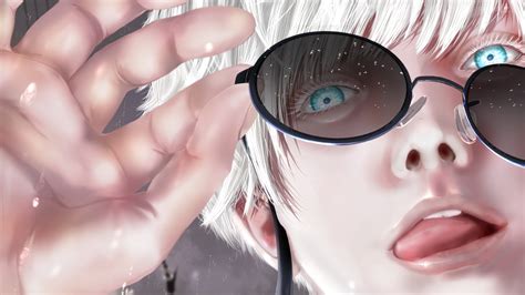 Satoru Gojo Hd Glasses Satoru Gojo Blue Eyes White Hair Hd