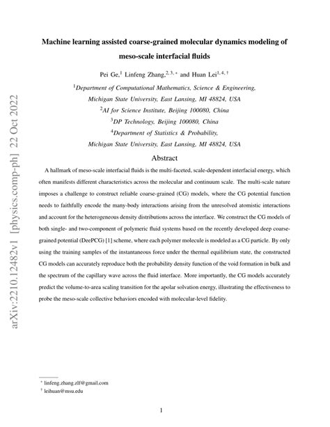 pdf machine learning assisted coarse grained molecular dynamics