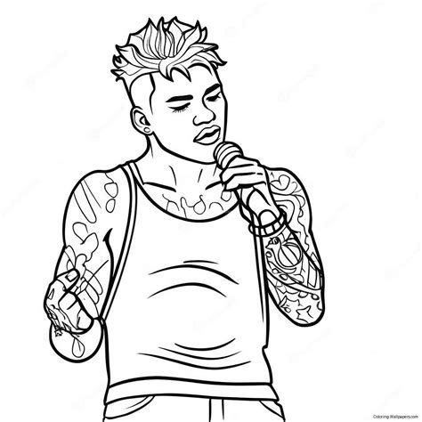 Xxxtentacion Performing On Stage Coloring Page 38674 30588