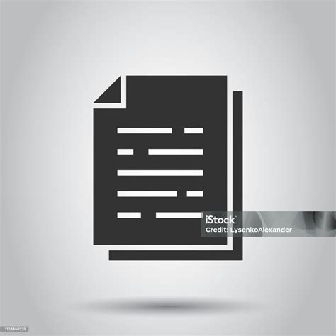 평면 스타일에서 문서 종이 아이콘 용어 시트 흰색 배경 그림 문서 분석 비즈니스 개념입니다 개념에 대한 스톡 벡터 아트 및 기타 이미지 Istock