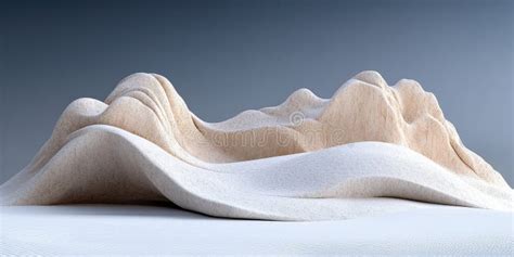 Abstract Sculptural Landscape Featuring Flowing Curves And Textured Forms In Soft Beige Tones