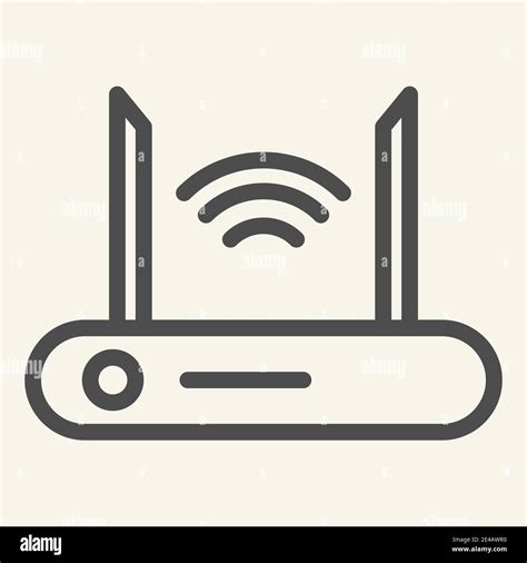 Router Line Icon Wi Fi Vector Illustration Isolated On White Wireless Network Outline Style
