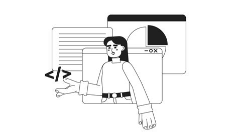 Animated Mono Web Development Course Online Programmer 2d Black And