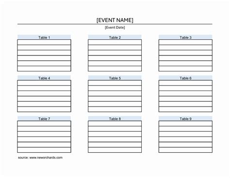 Free Seating Chart Templates Pdf Word Excel