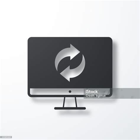 데스크톱 컴퓨터의 재활용 기호입니다 흰색 배경에 그림자가 있는 아이콘 3차원 형태에 대한 스톡 벡터 아트 및 기타 이미지 3차원 형태 개념 검은색 Istock