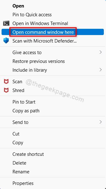 How To Restore Open Command Window Here In Context Menu In Windows 11
