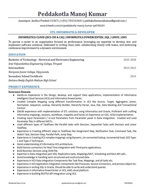 Etl Informatica Developer Pdf Software Data Management