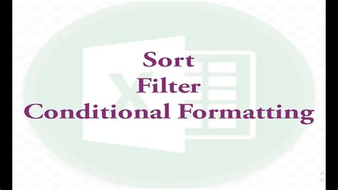 Master Excel Like A Pro Sort Filter And Conditional Formatting Explained 📊 Youtube