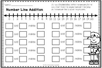 Number Line Addition By Mrs Chocolate Cupcake Teachers Pay Teachers
