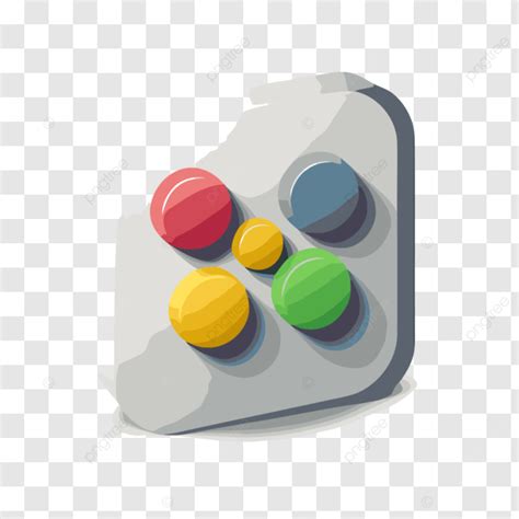 3d Game Controller Button Icon Vector A Simplistic Colorful Icon Of